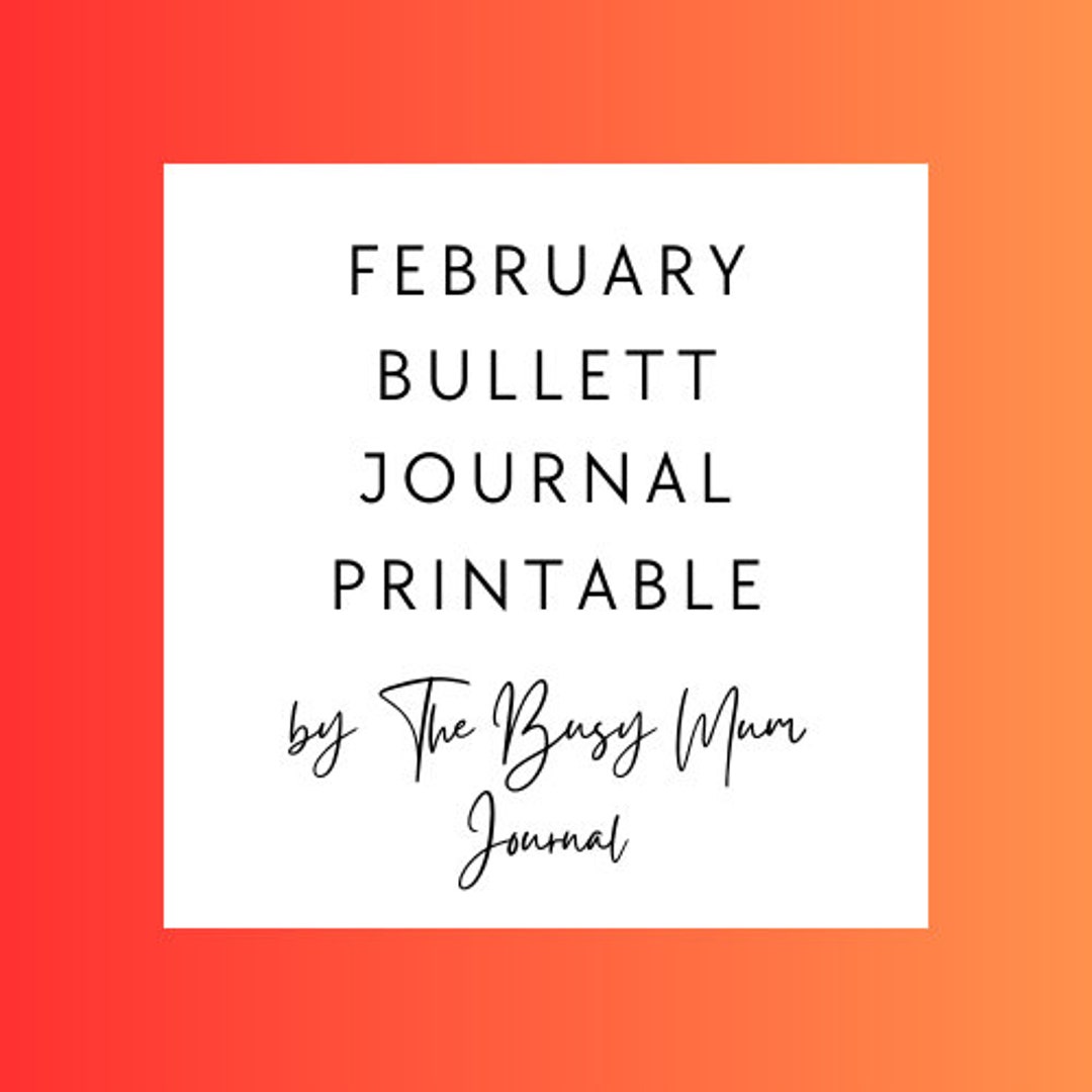 February Bullet Journal Digital Download - Etsy