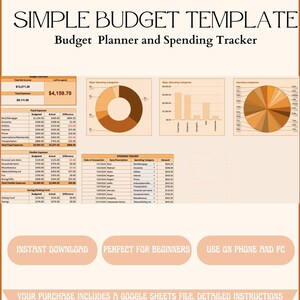 Automated Digital Monthly and Annual Budget and Spending Tracker ...