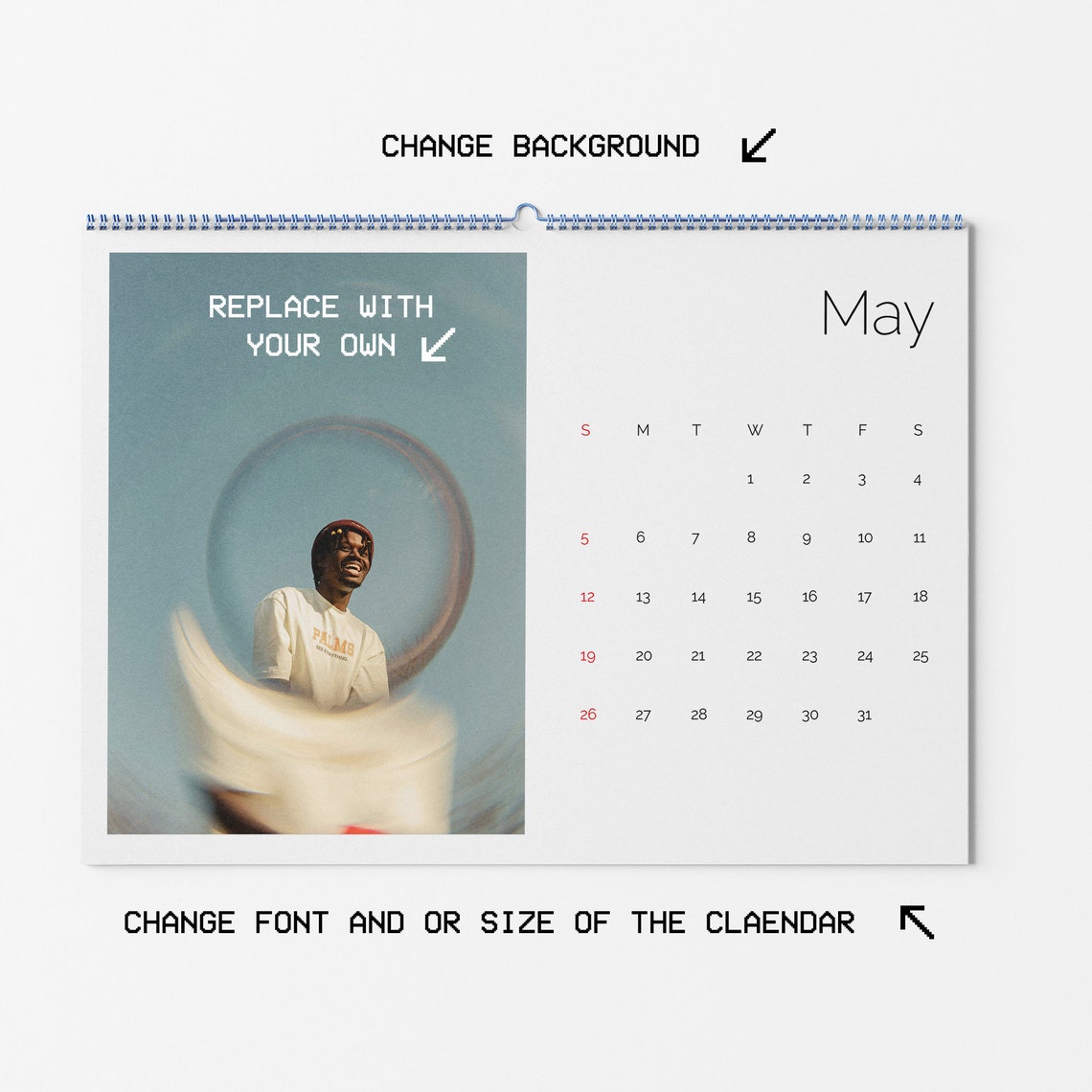 Digital Calendar 2024, Calendar 2024 Wall, Pdf Calendar 2024, Editable ...