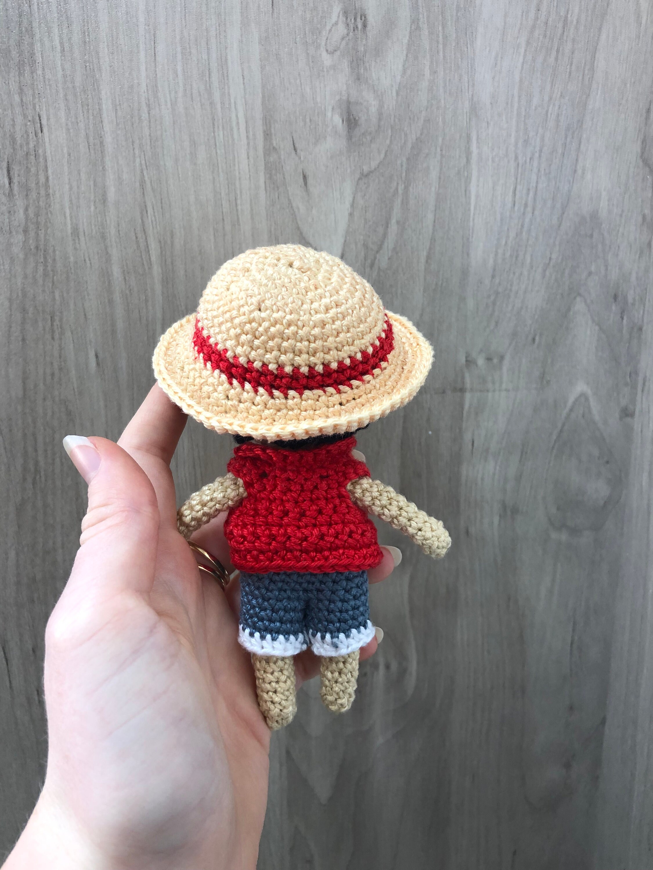 Luffy Crochet Doll One Piece Amigurumi Doll, Hat, Vest, Anime Crochet ...