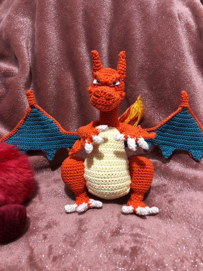 Charizard Crochet Doll Crochet Amigurumi Plush, pokémon Big Dragon ...