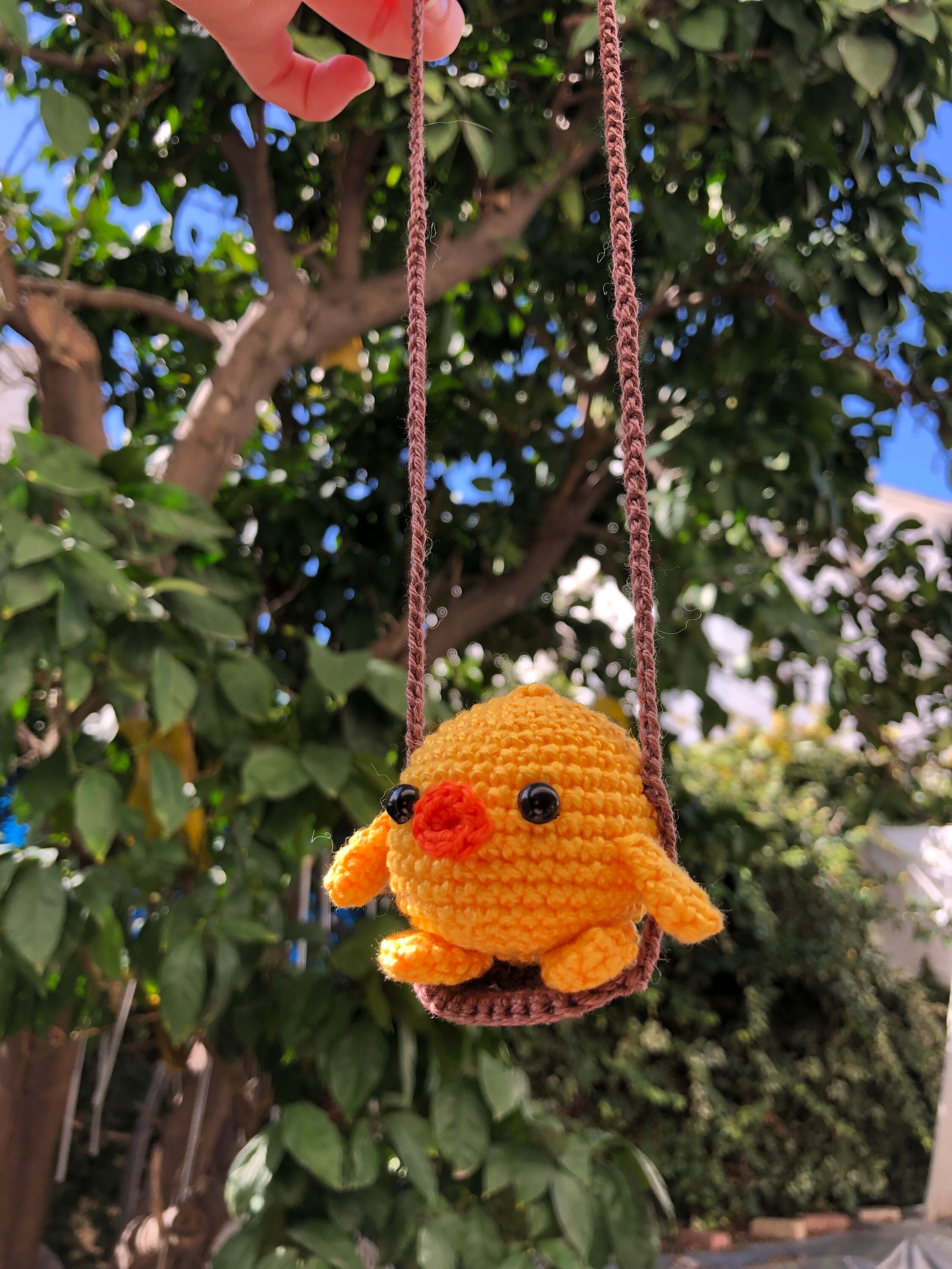 Chick on A Swing Crochet Doll, Amigurumi Baby Chick, Handmade Gift for ...