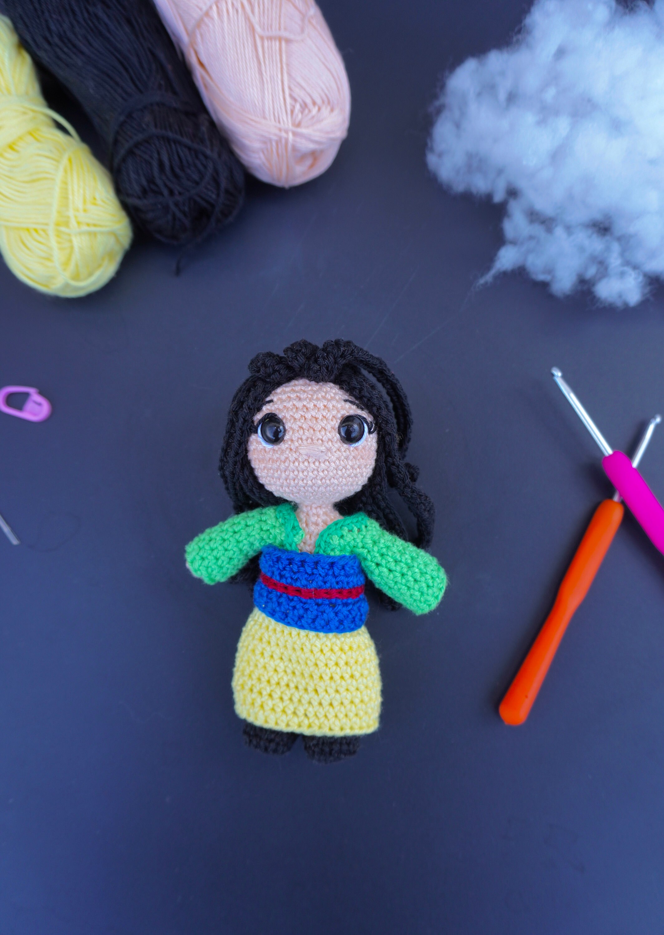 Fa Mulan Big Crochet Doll Mulan, Disney Princess Crochet Doll,princess ...
