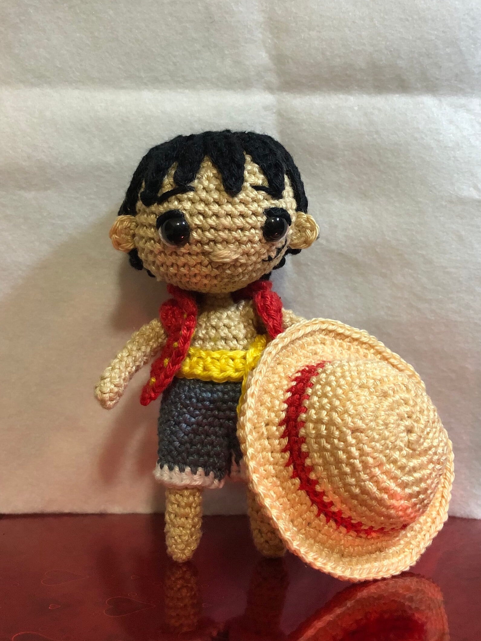 Luffy Crochet Doll One Piece Amigurumi Doll, Hat, Vest, Anime Crochet ...