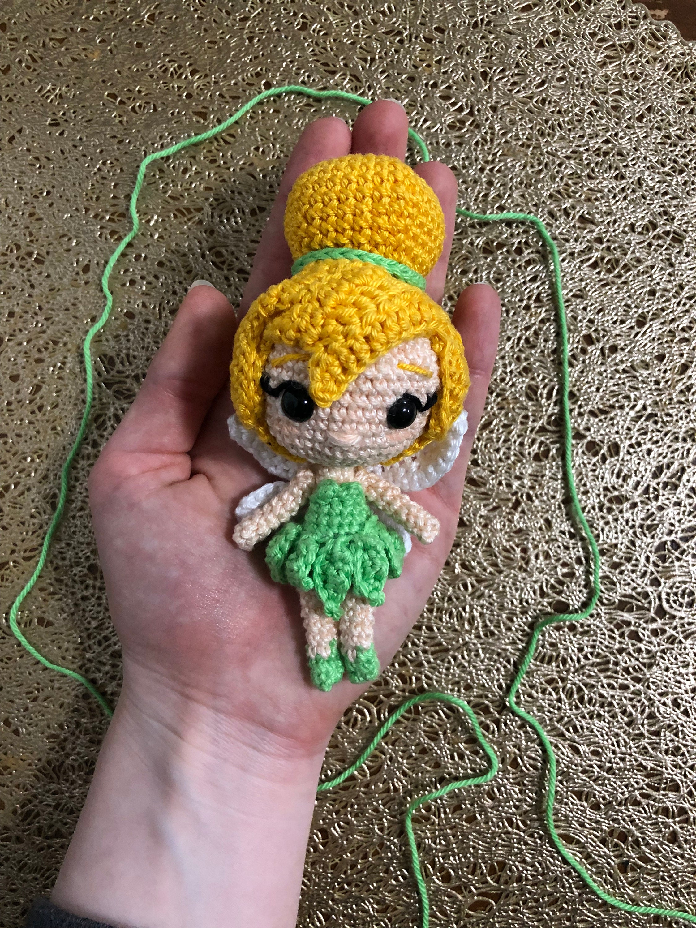 Tinkerbell Crochet Doll Peter Pan, Disney Princess Crochet Doll ...