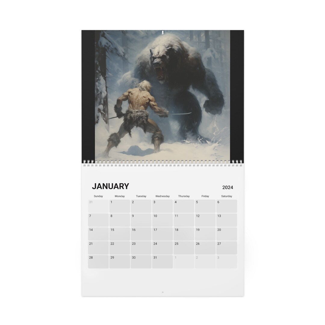 2024 Calendar - Art Inspired by Frank Frazetta - Etsy