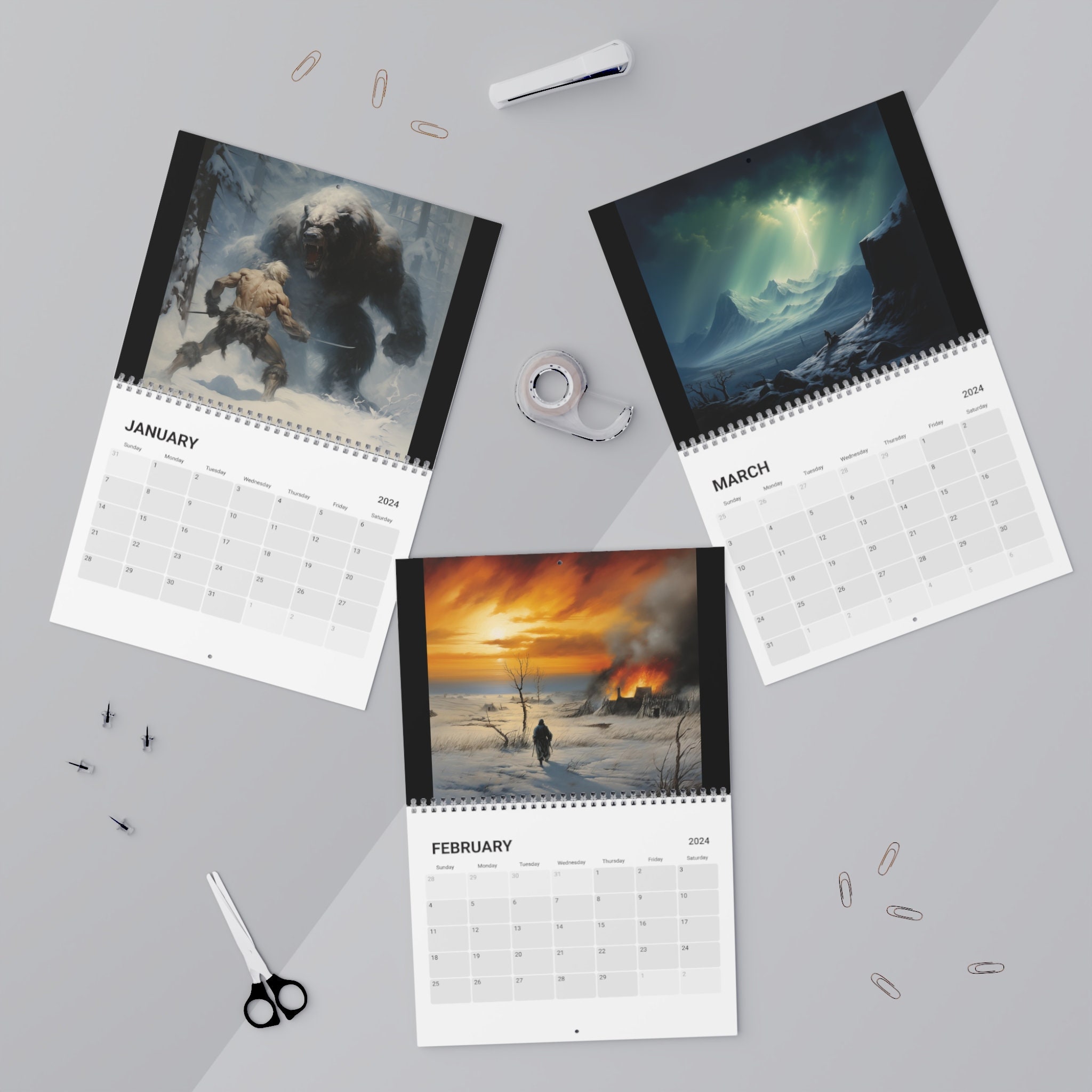 2024 Calendar - Art Inspired by Frank Frazetta - Etsy