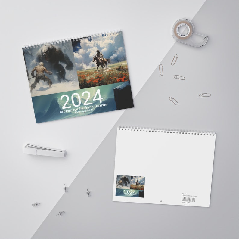 2024 Calendar - Art Inspired by Frank Frazetta - Etsy
