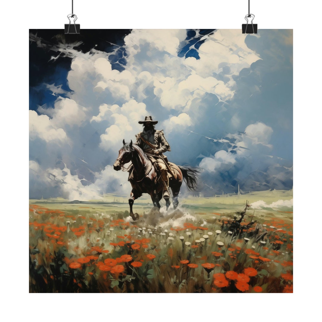 Art Print - Poster - "cowboy" Original Art in the Style of Frank ...