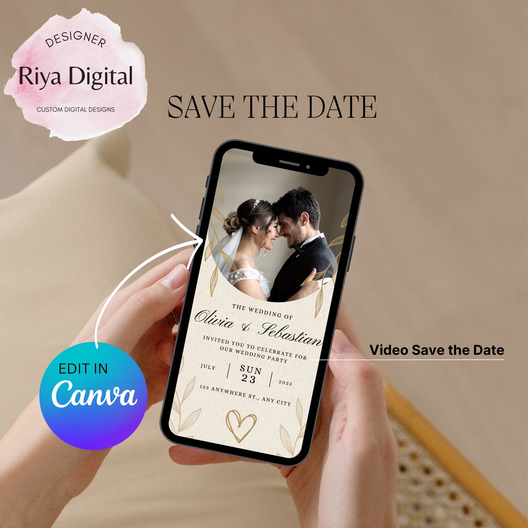 Video Save the Date Template With Your Photo Animated Wedding ...