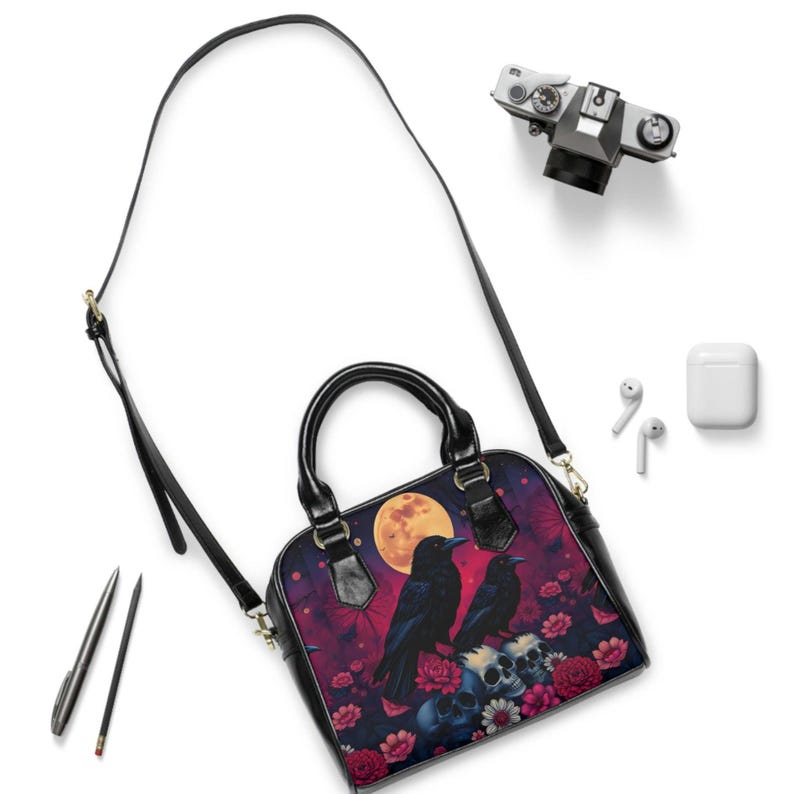 Raven Shoulder Handbag, Gothic Raven Purse, Literary Inspired Bag ...