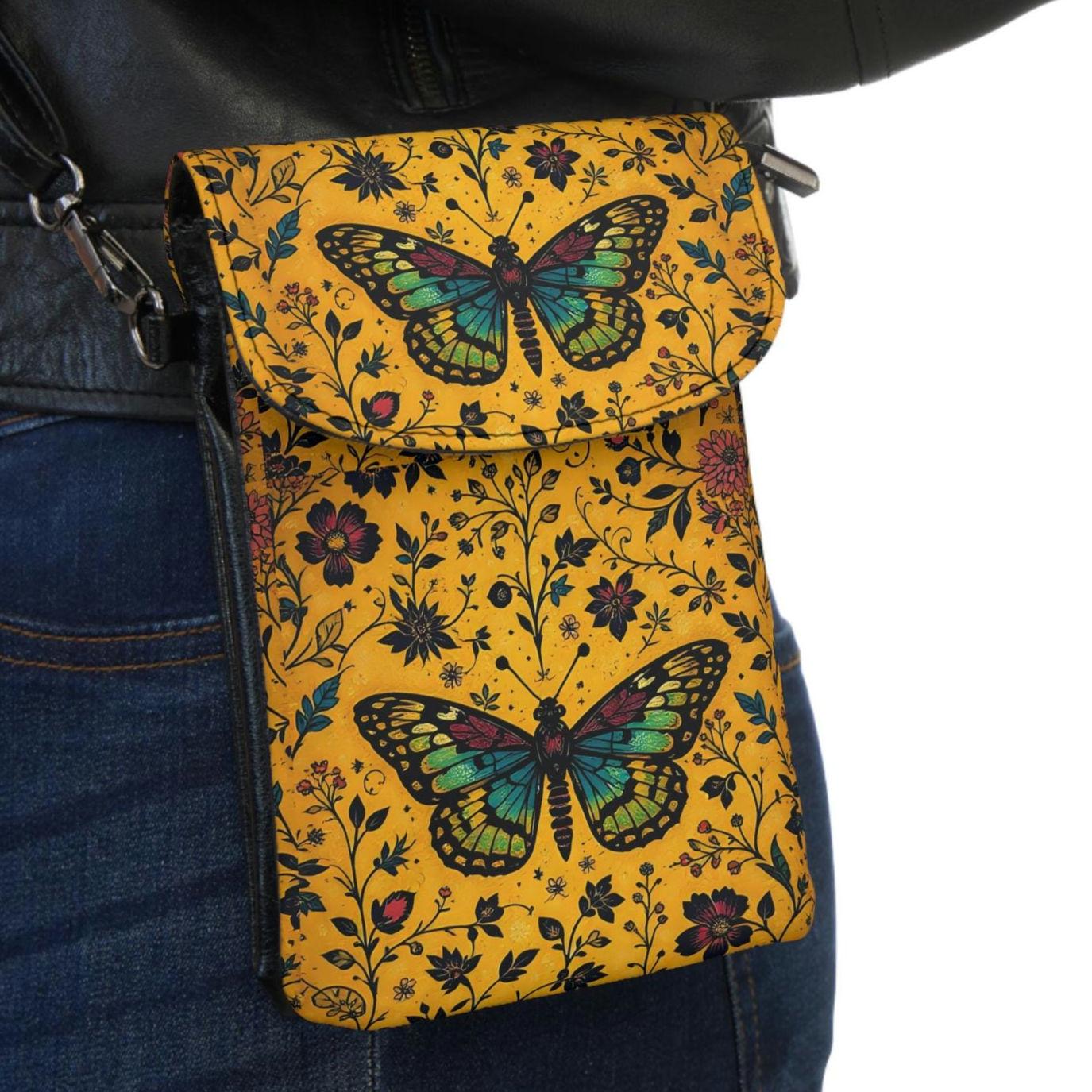 Moth Crossbody Phone Wallet: Dark Academia Goth Shoulder Bag - Etsy