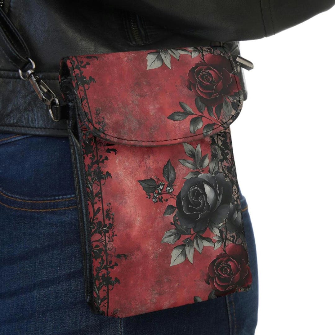Gothic Rose Crossbody Cell Phone Wallet: Lightweight Travel Pouch - Etsy