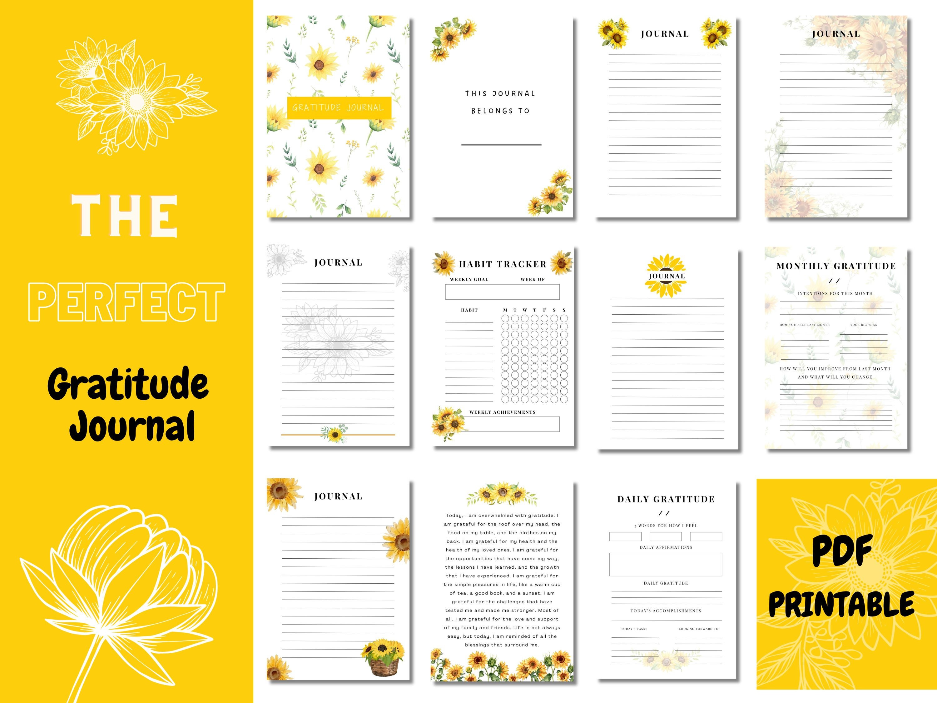 Sunflower Gratitude Journal 2024 - Etsy