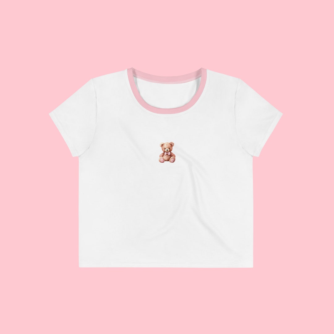 Teddy Bear Crop Top, Coquette Aesthetic Shirt, Soft Girl - Etsy