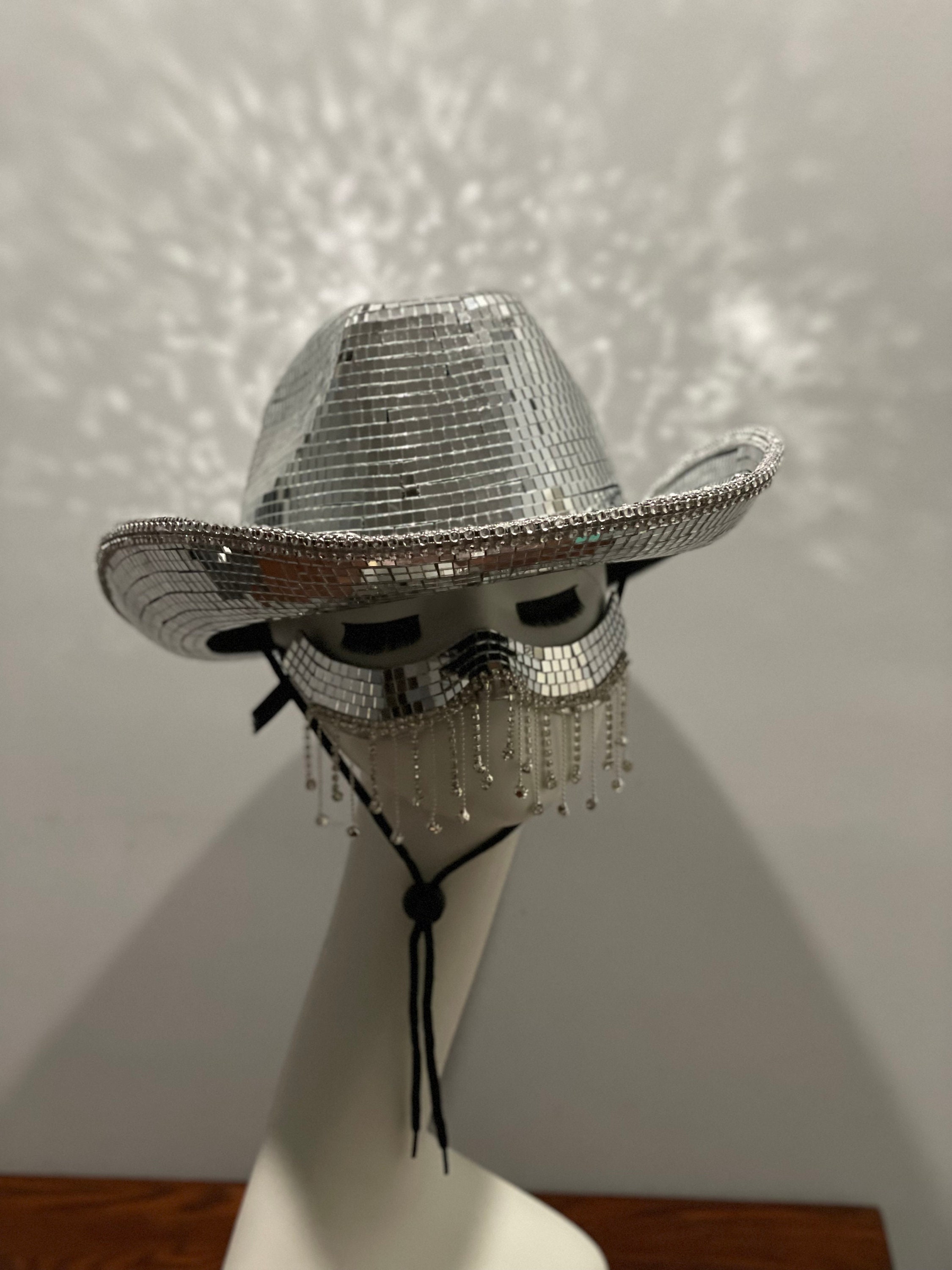 Cowboy Hat,concert Disco Ball Cowboy Hat With String,bachelorette Hat ...