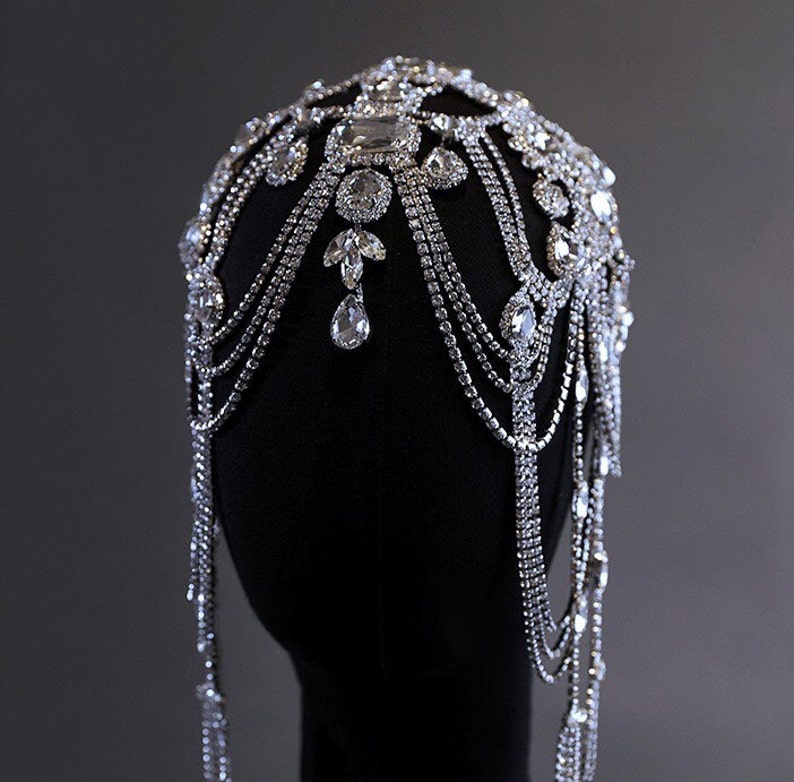 Rhinestone Headpieces Jewelrybrides Costume Crystal Head Chainheadpiece ...