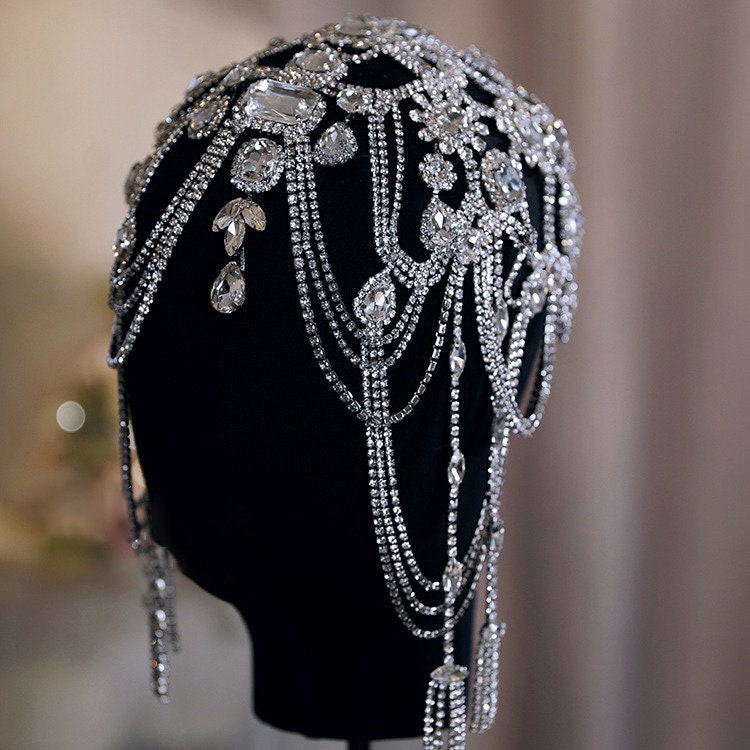 Rhinestone Headpieces Jewelrybrides Costume Crystal Head Chainheadpiece ...