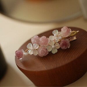 Pink Flower Hair Clips,spring Accessories,girl Hair Accessories - Etsy