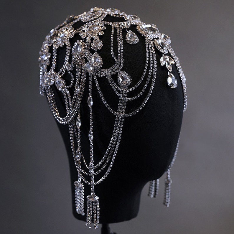 Rhinestone Headpieces Jewelrybrides Costume Crystal Head Chainheadpiece ...