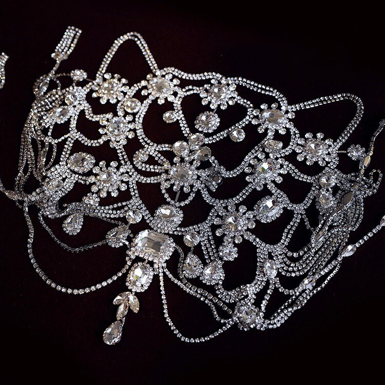 Rhinestone Headpieces Jewelrybrides Costume Crystal Head Chainheadpiece ...