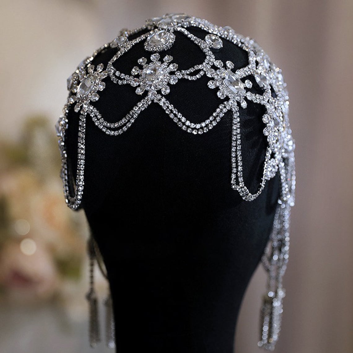 Rhinestone Headpieces Jewelrybrides Costume Crystal Head Chainheadpiece ...