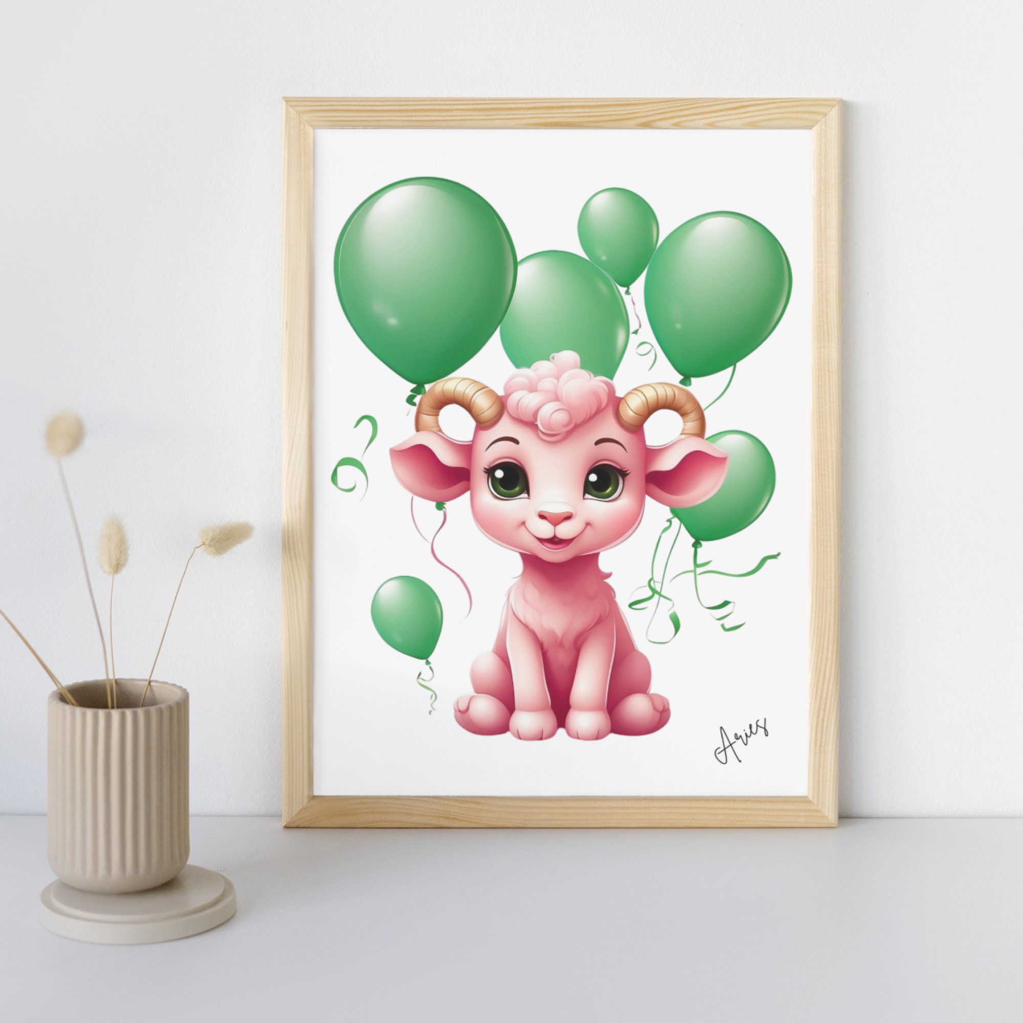 Baby Aries | Zodiac Sign Wall Art Printable | Aries Wall Art | Zodiac ...