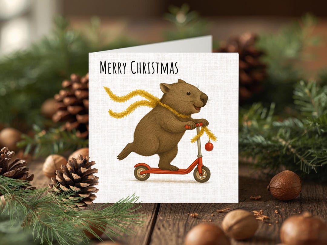 Pack of 10 Wombat Christmas Cards – “feeling Free” | Australian ...
