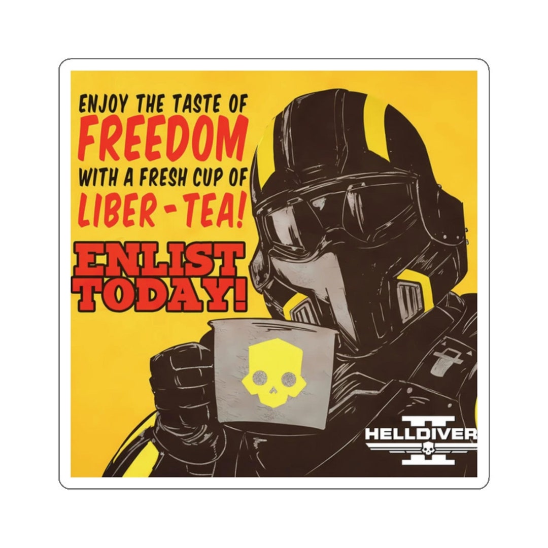 Helldivers 2 Sticker of Freedom Liber-tea Stickers White or Transparent ...