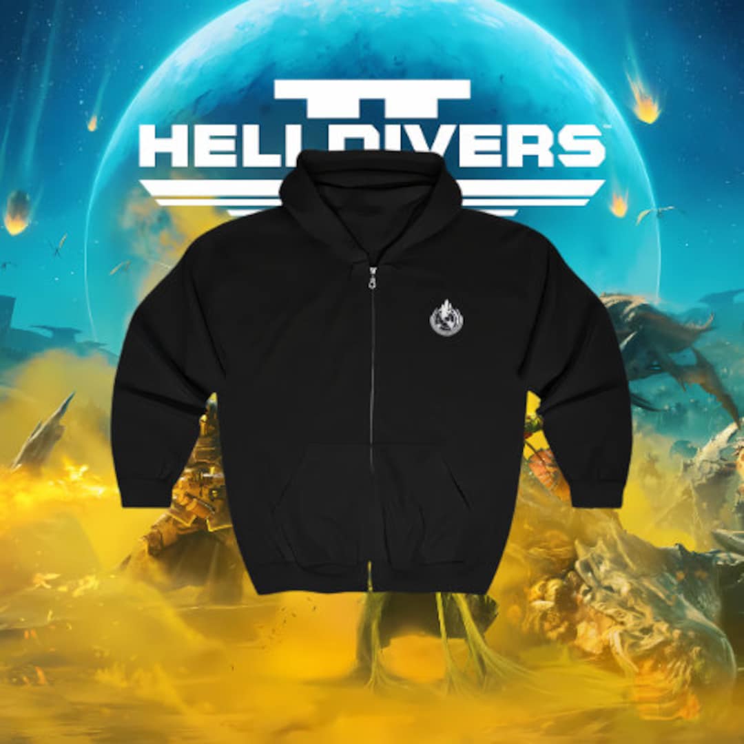 Helldivers 2 Custom Ship Name Zipper Front Hoodie Super Earth Hoodie ...
