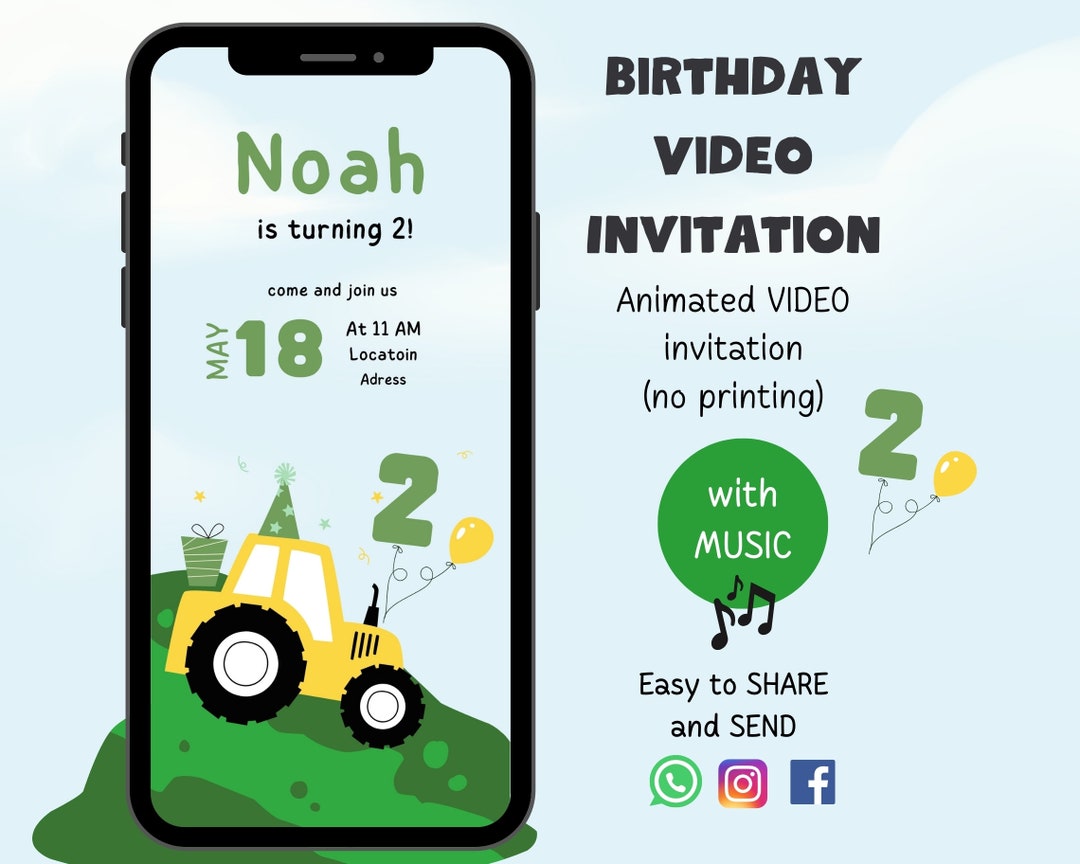 Birthday Invitation Video, Animated Video Party Invite, Party Invites ...