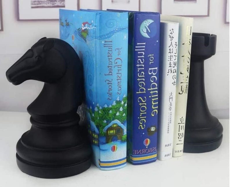 Decorative Chess Bookends Bookshelf Bookends for Shelves Book Ends ...