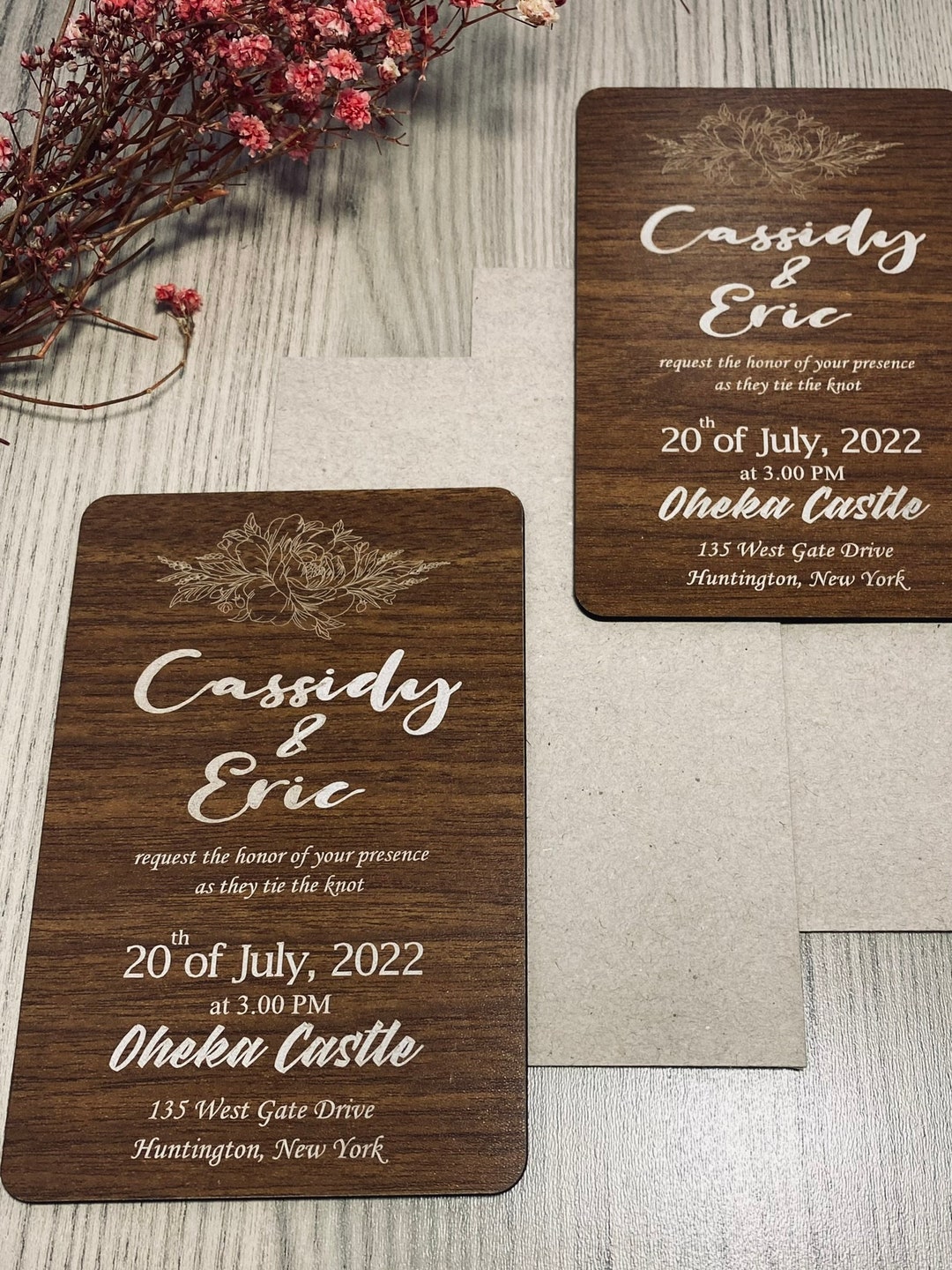 Wooden Wedding Invitations,rustic Wedding Invitations, Wooden ...