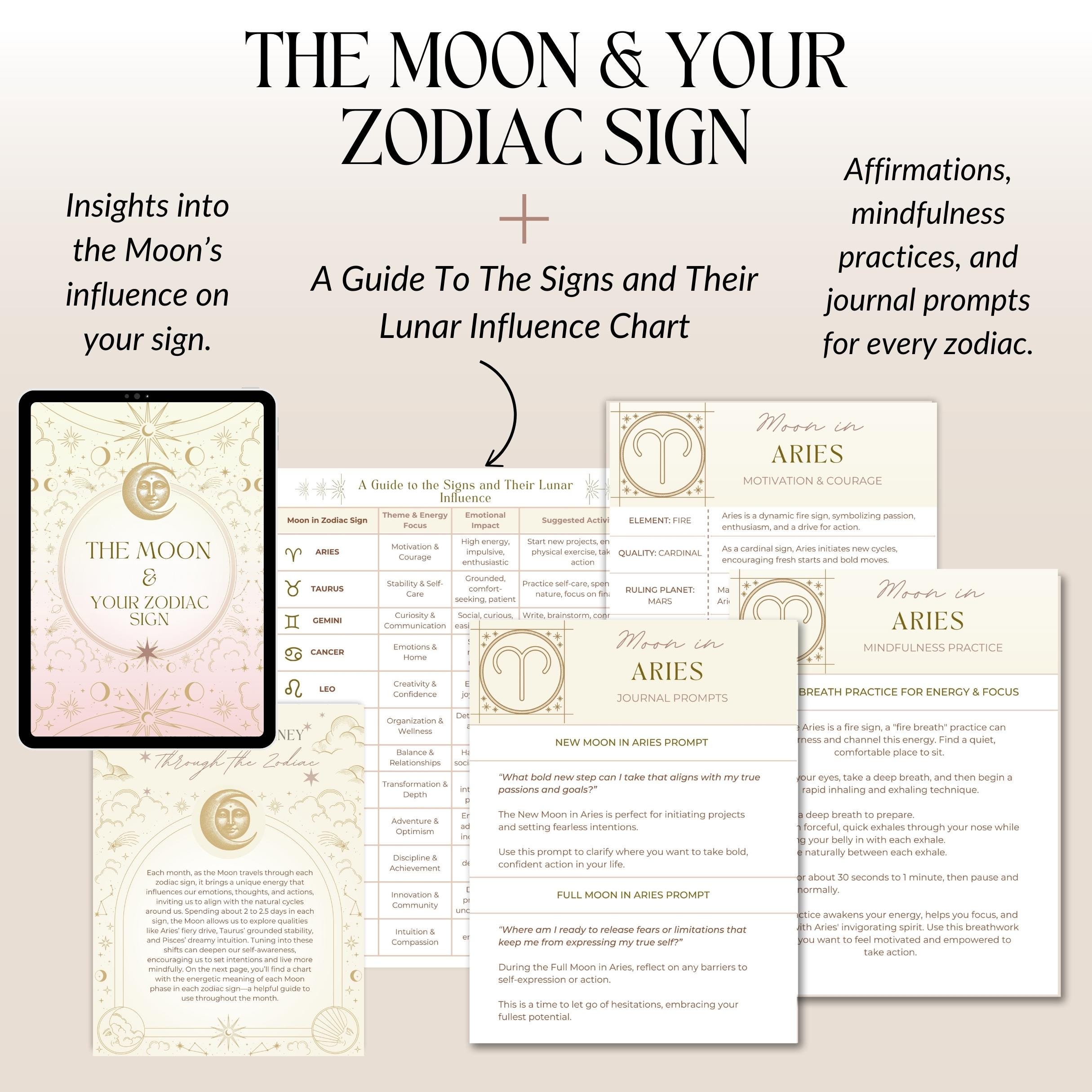 Digital Moon Phases Journal 2025 Moon Calendar, Zodiac, Moon Magic ...