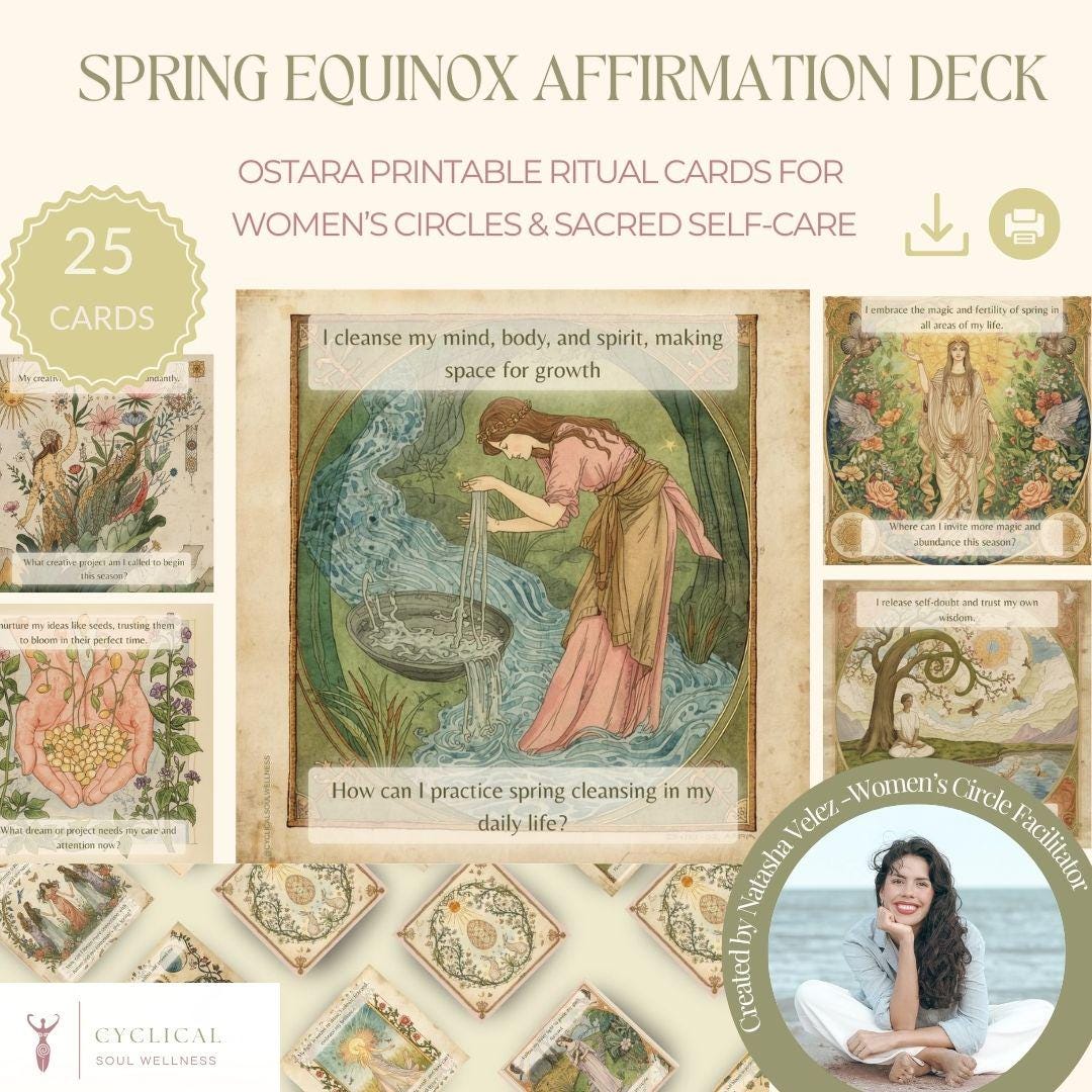 Spring Equinox Affirmation Cards, Ostara Ritual Deck, Women's Circle ...