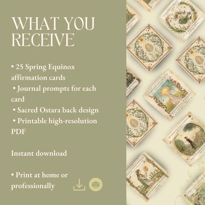 Spring Equinox Affirmation Cards, Ostara Ritual Deck, Women's Circle ...
