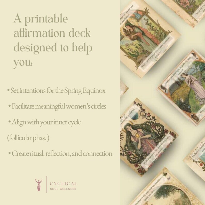 Spring Equinox Affirmation Cards, Ostara Ritual Deck, Women's Circle ...