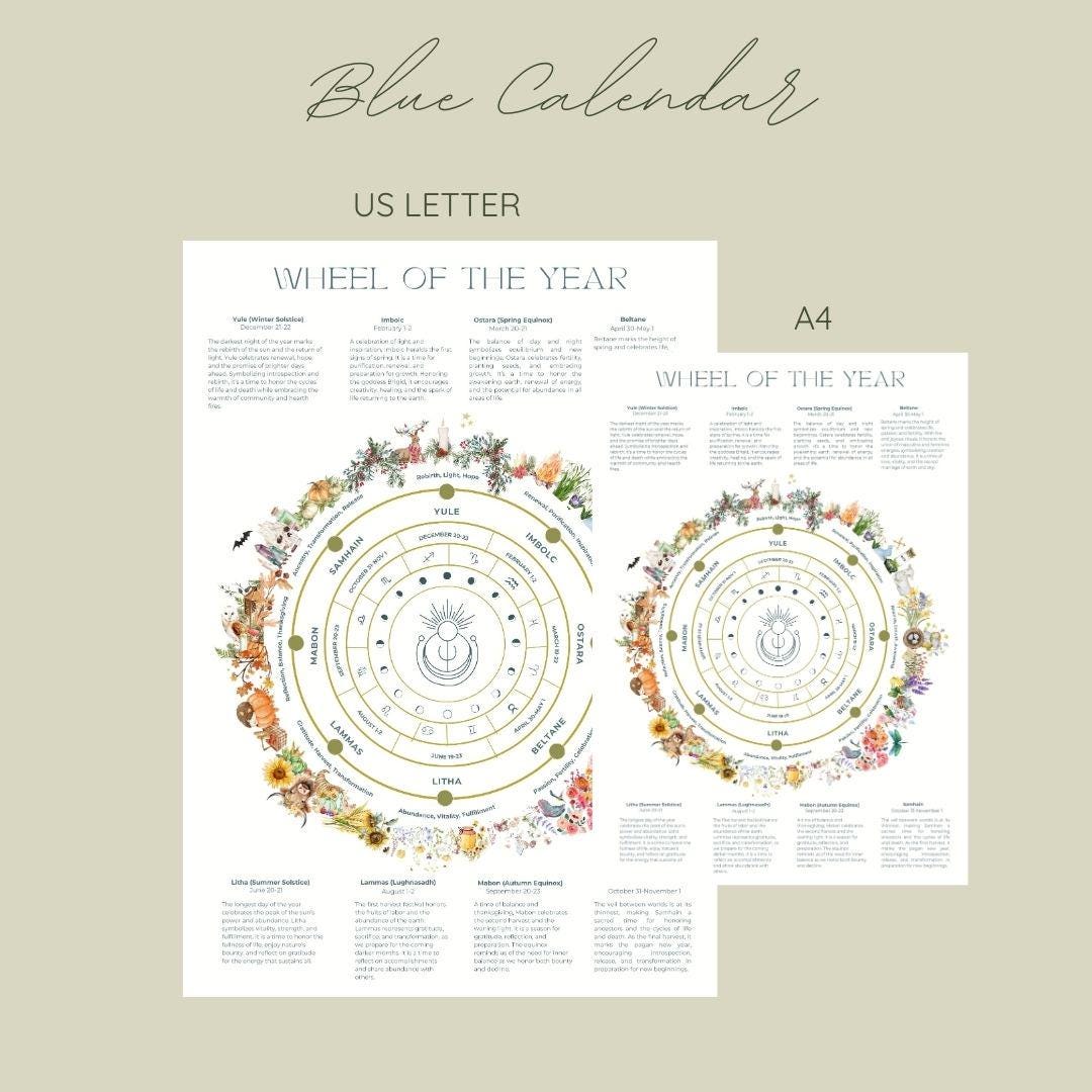 Wheel of the Year Poster: Sabbats Calendar, Pagan Decor (digital ...