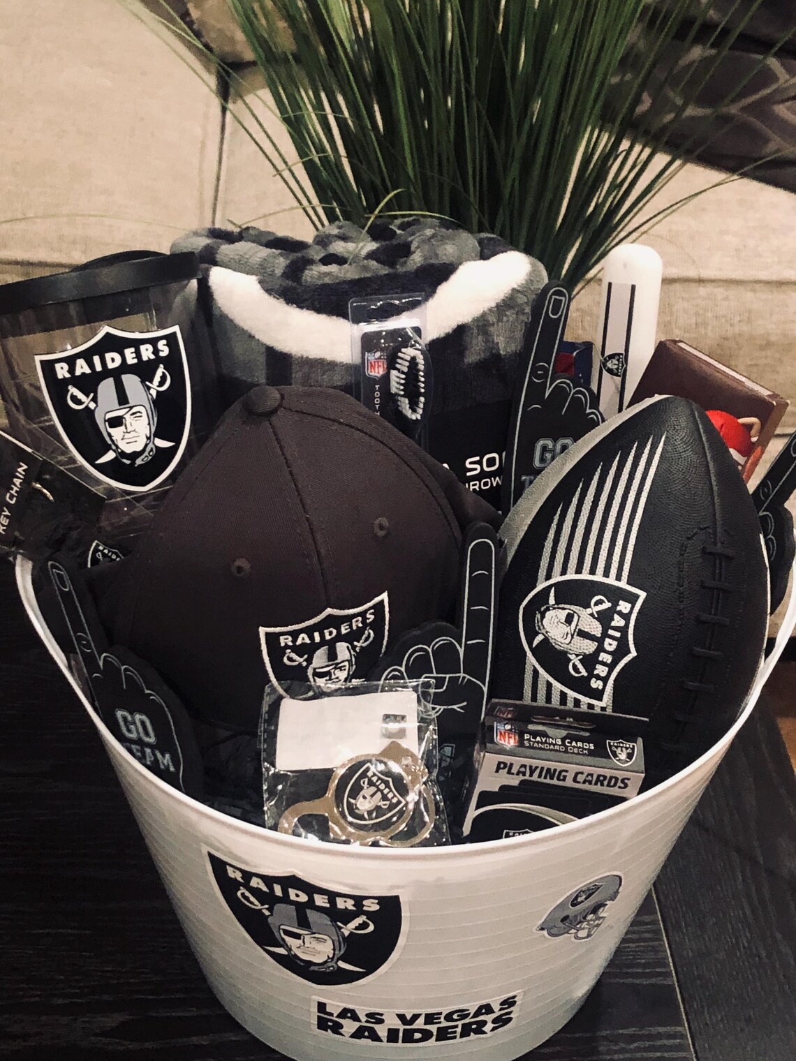 Raiders Fan Gift Basket: Hat, Blanket, Tumbler & More - Etsy