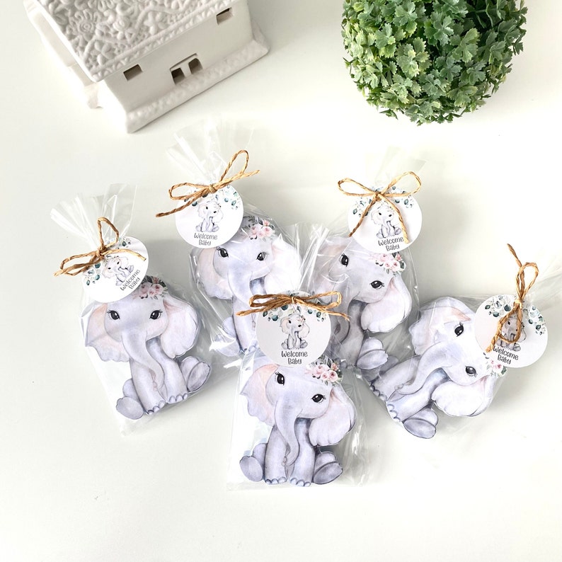 Elephant Baby Shower Favors, Custom Wood Magnet, First Birthday Favor ...