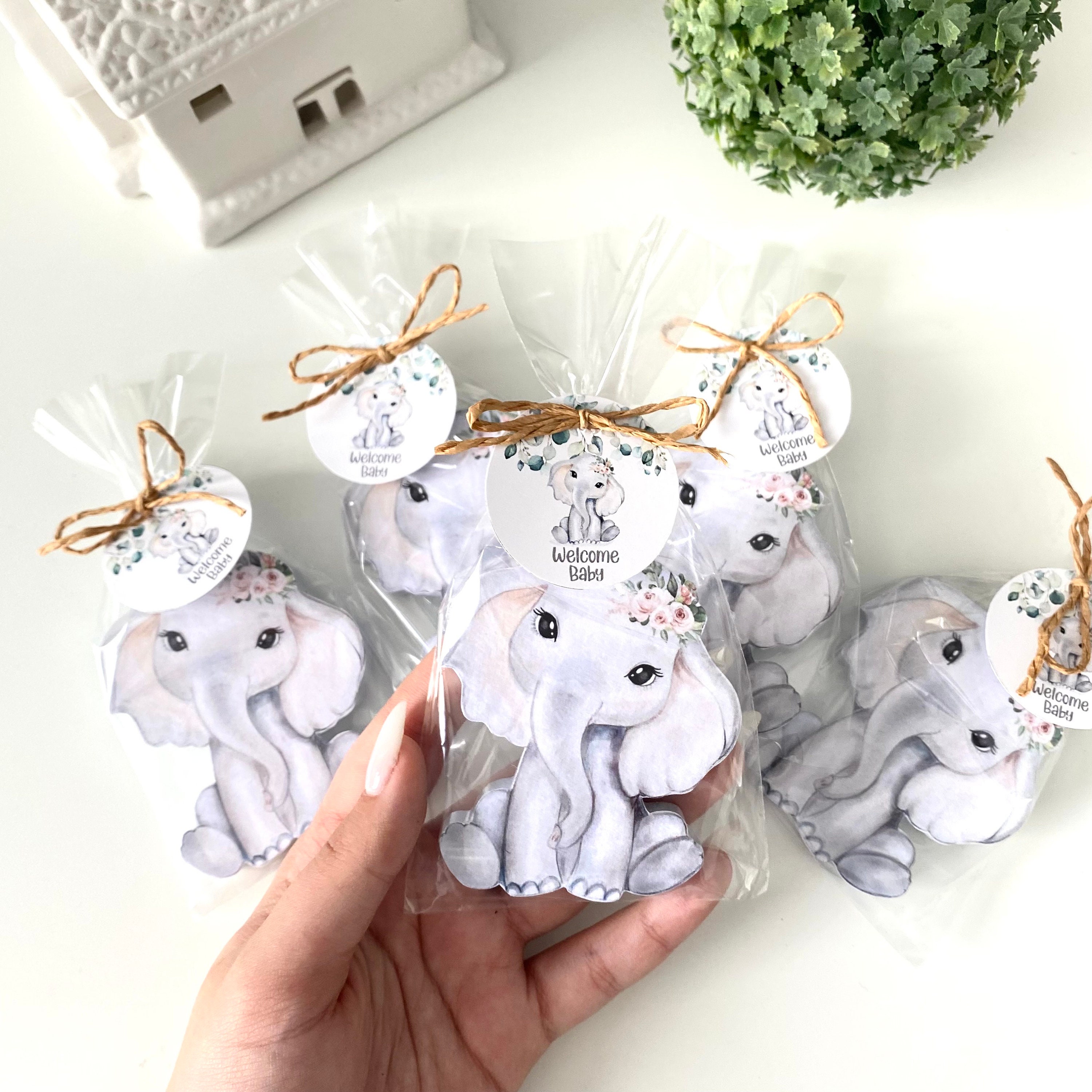 Elephant Baby Shower Favors, Custom Wood Magnet, First Birthday Favor ...