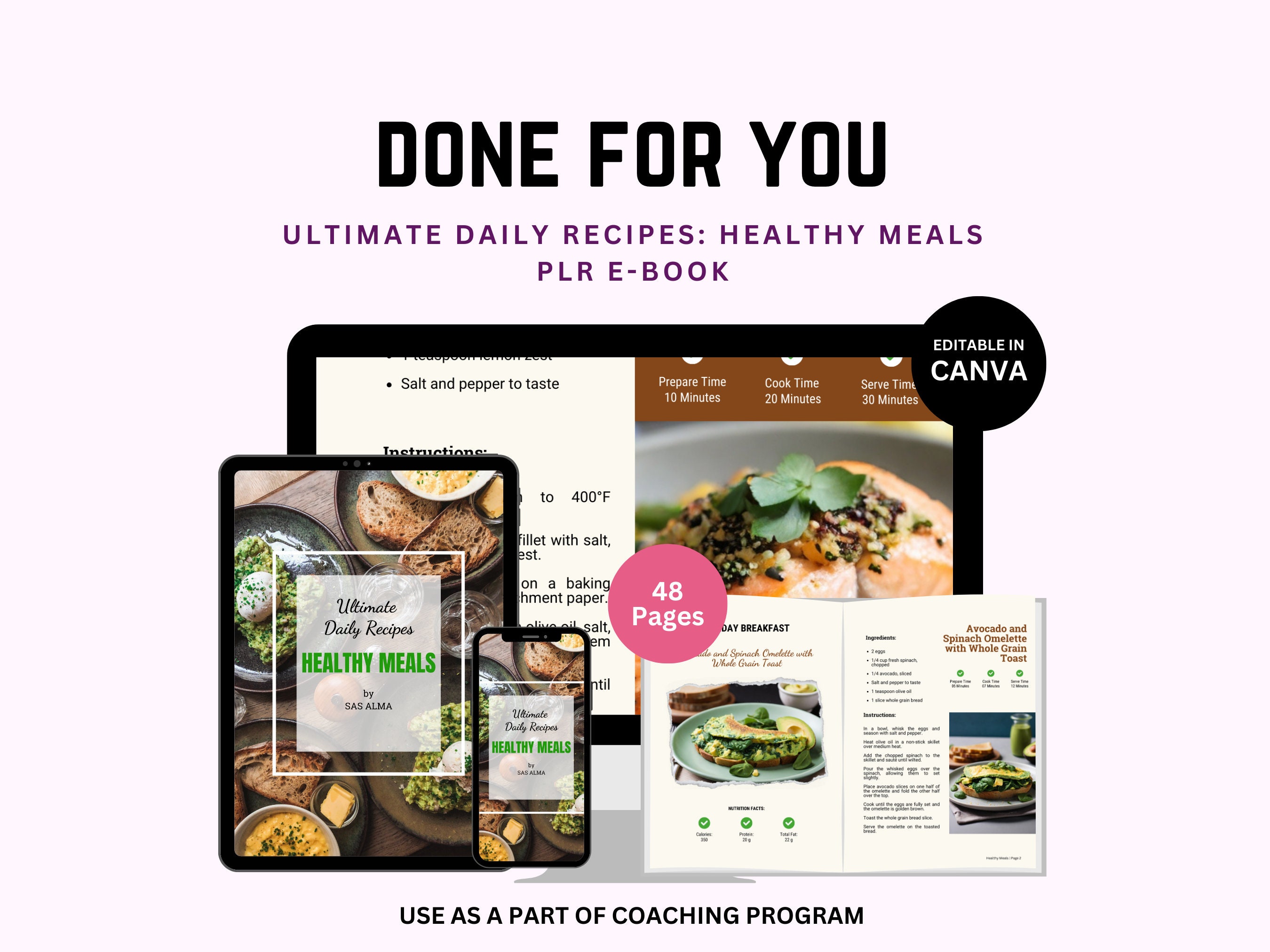 Daily Recipes for Healthy Meals, Done-for-you PLR Ebook, Easy Recipes ...