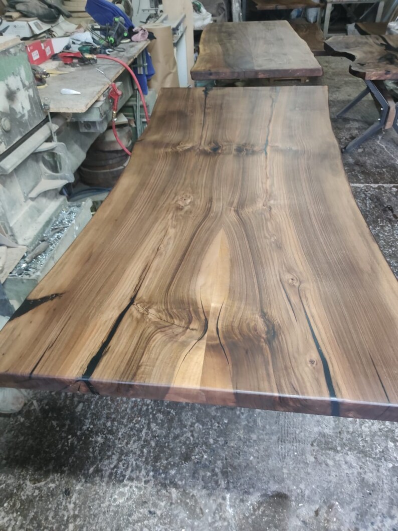 Walnut Wood Dining Table Solid Wood Dining Table Live Edge Natural ...