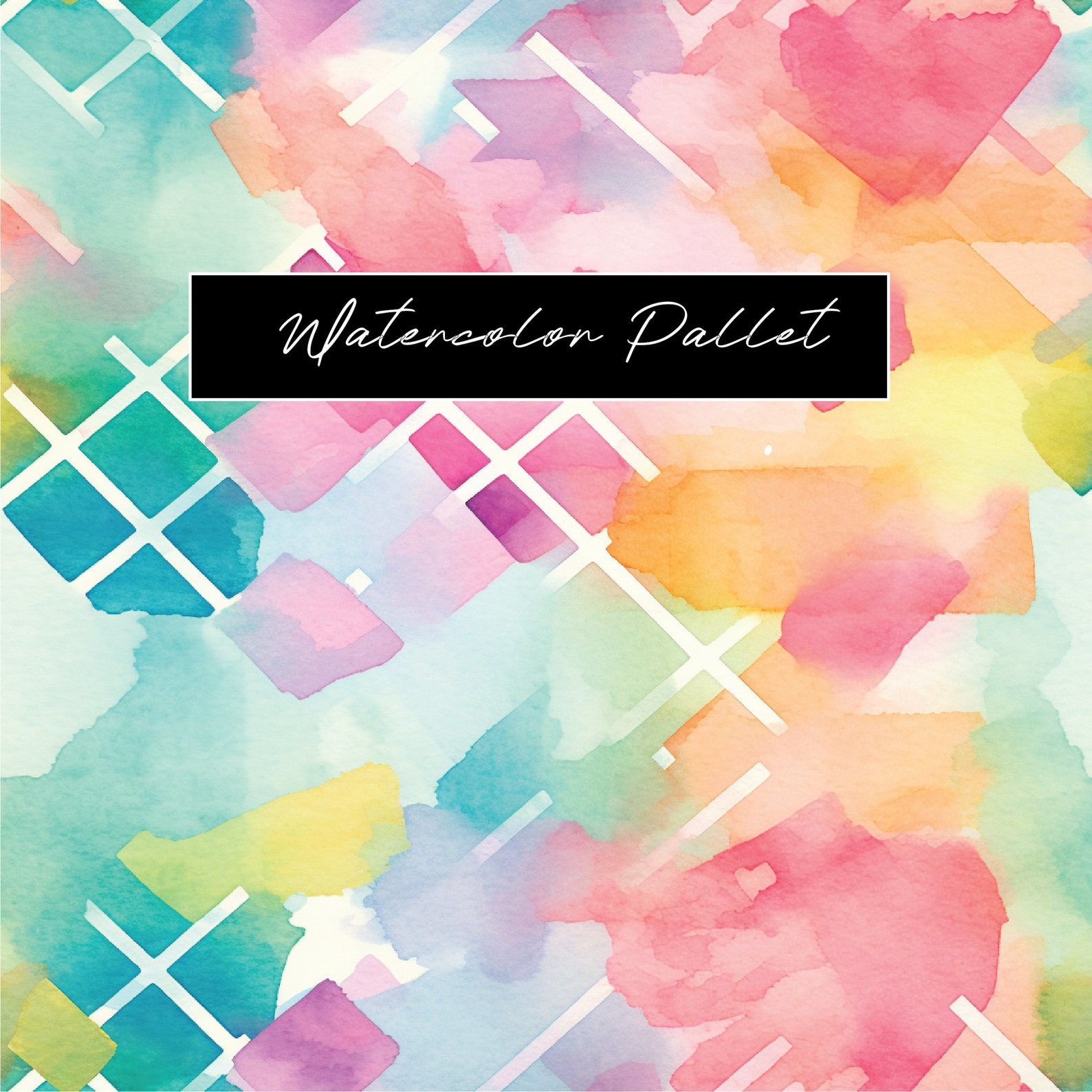 Watercolor Pallette, Multi Color Pallette, Seamless Print, Tiled ...