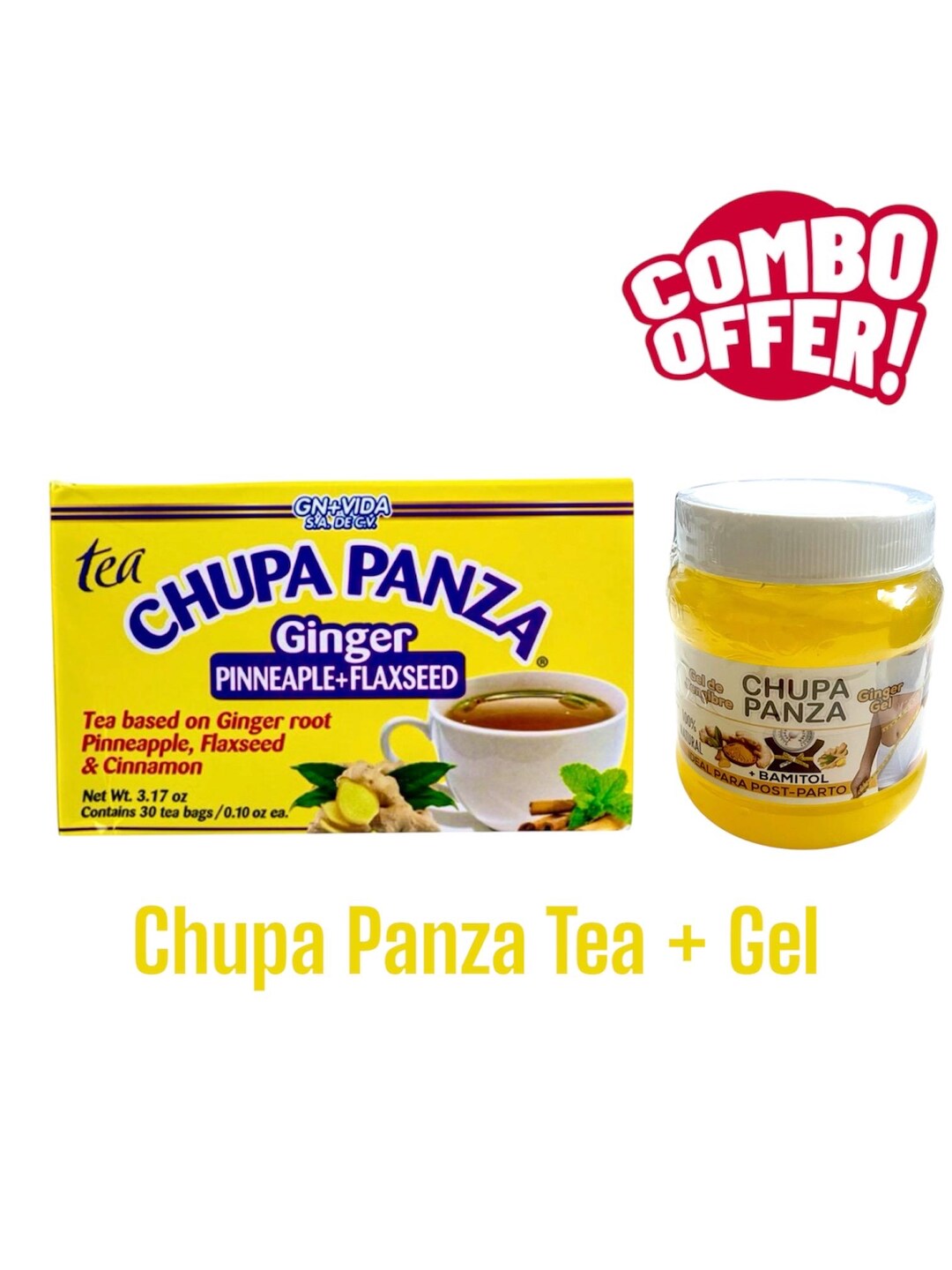 Tea CHUPA Panza, Tea Based ONGINGER Root, PINNEAPPLE, Flax & Cinnamon ...