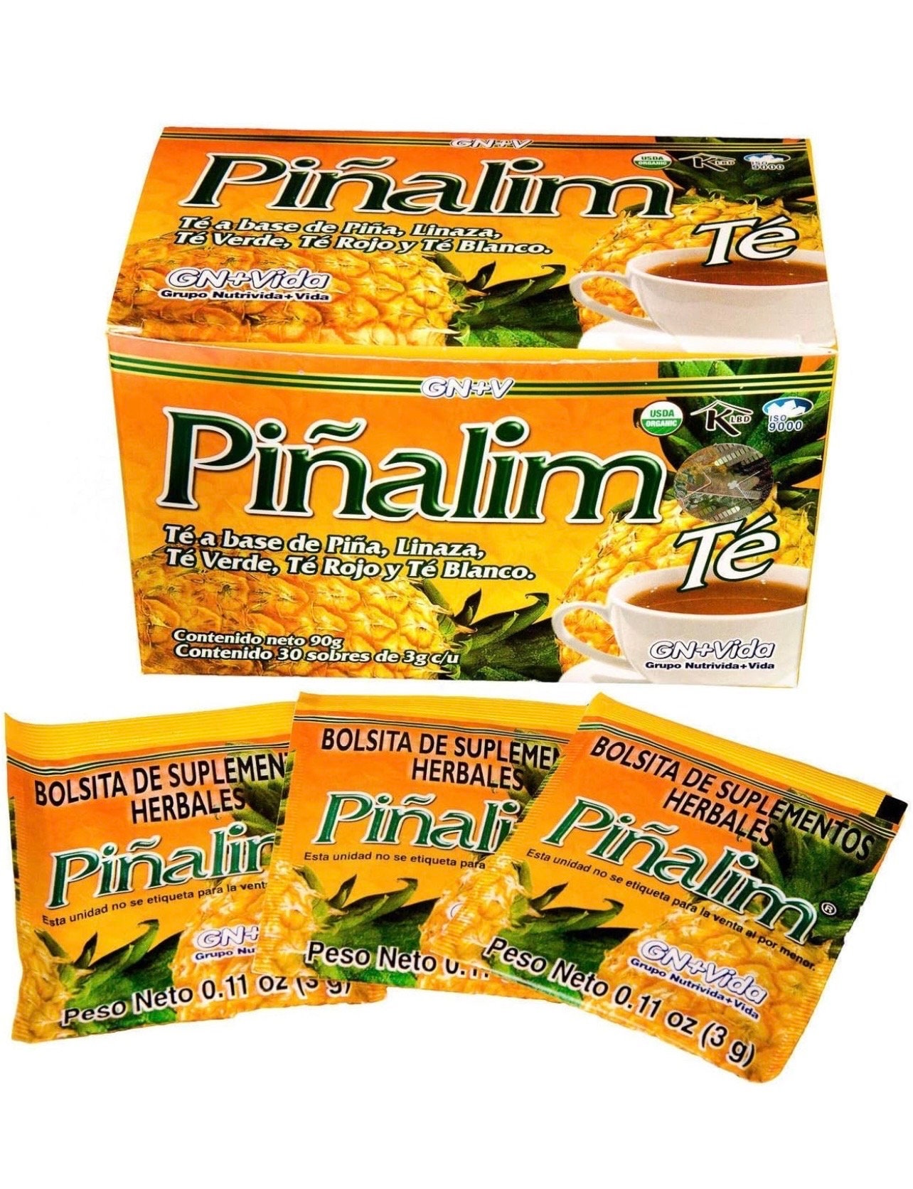 Pinalim Tea /te De Pinalim Mexican Version- Pineapple, Flax, Green Tea ...
