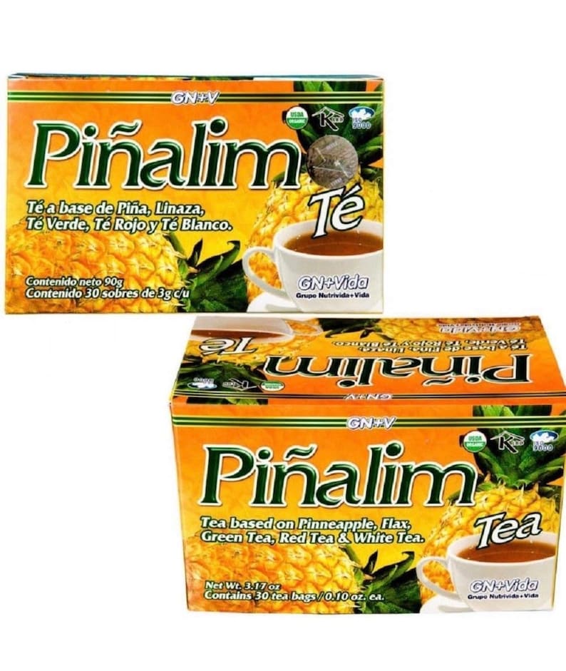 Pinalim Tea /te De Pinalim Mexican Version- Pineapple, Flax, Green Tea ...