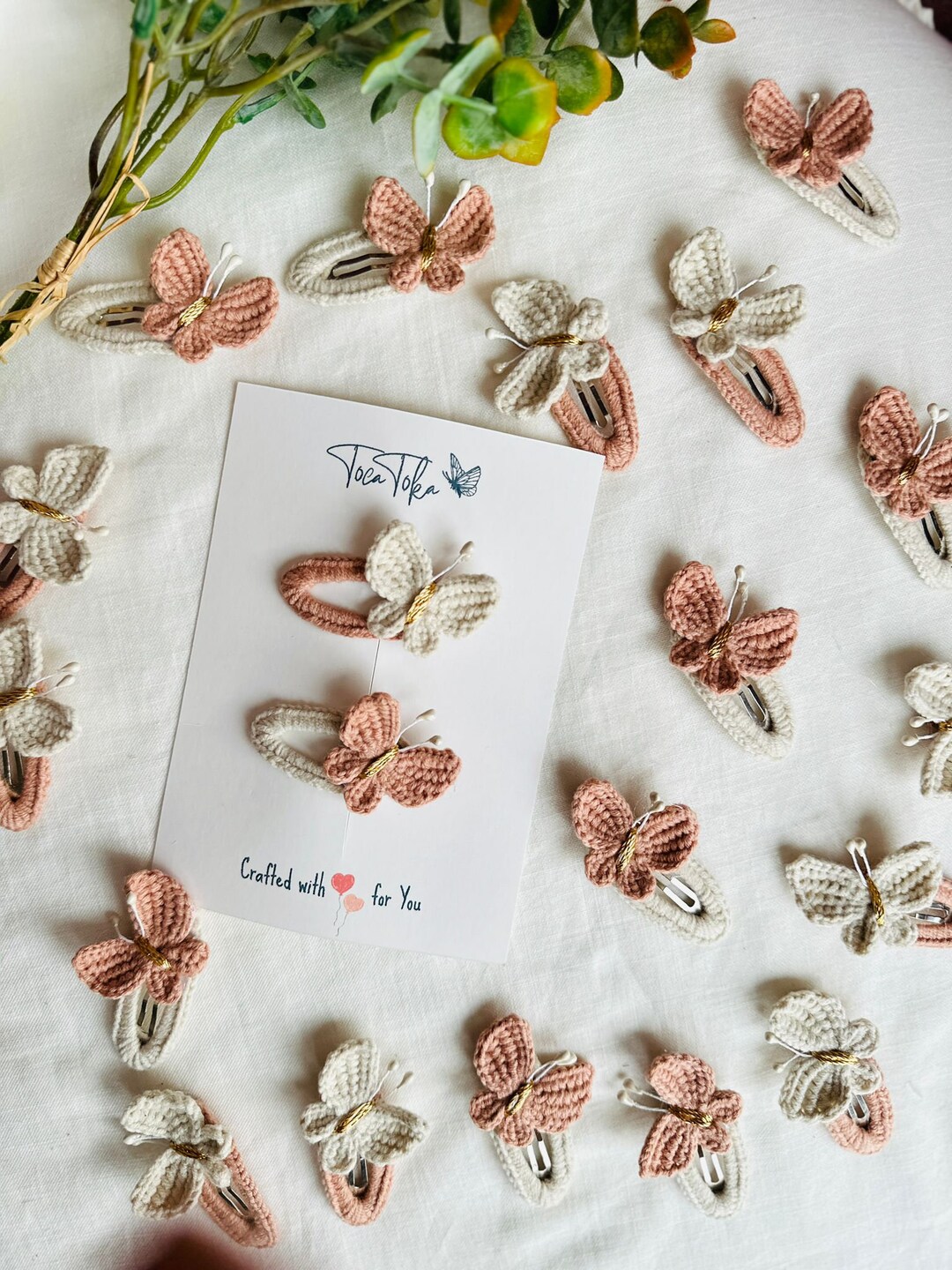 Butterfly Hair Clip, Knitted Butterfly Snap Clip, Toddler Hair Clips ...