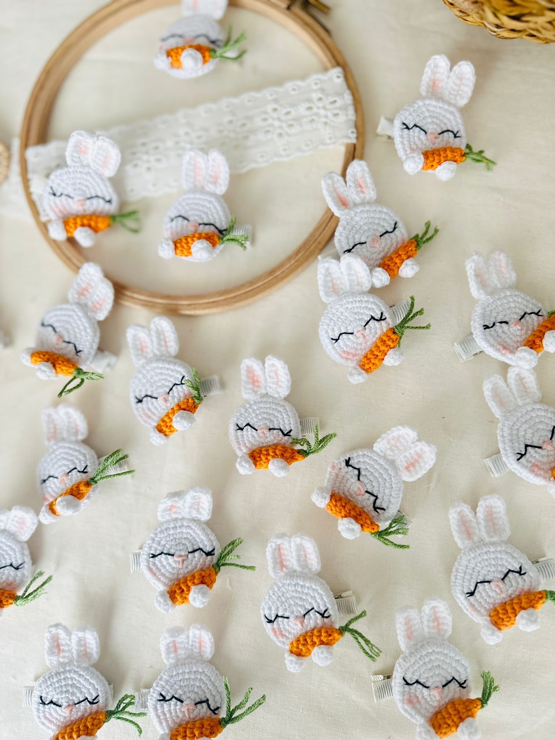 Cute Rabbit Hair Claw Clips, Crochet Animal Hair Clips, Animal Jewerly ...