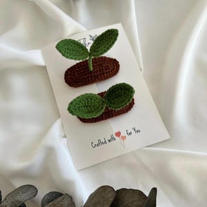 Toddler Hair Clips Handmade Crochet Snap Clip Set Botanical and ...